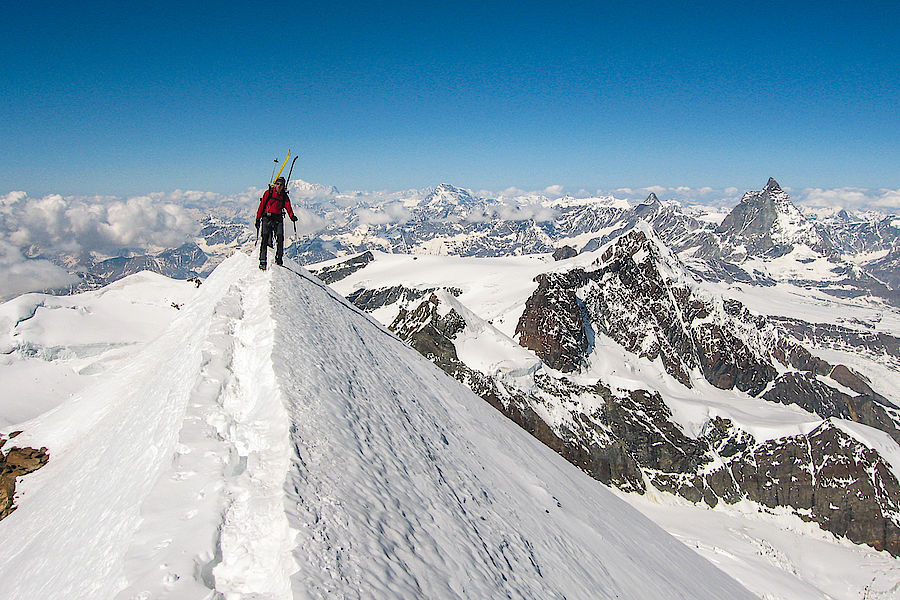 Skitour Walliser Alpen: Lyskamm Überschreitung